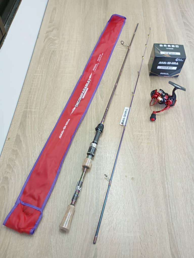 "COMBO UL SET, REEL, AWA SHIMA STEELMAN UL SPINNING + ROD, AWA SHIMA INCOMPARABLE LIGHT GAME(UL ...