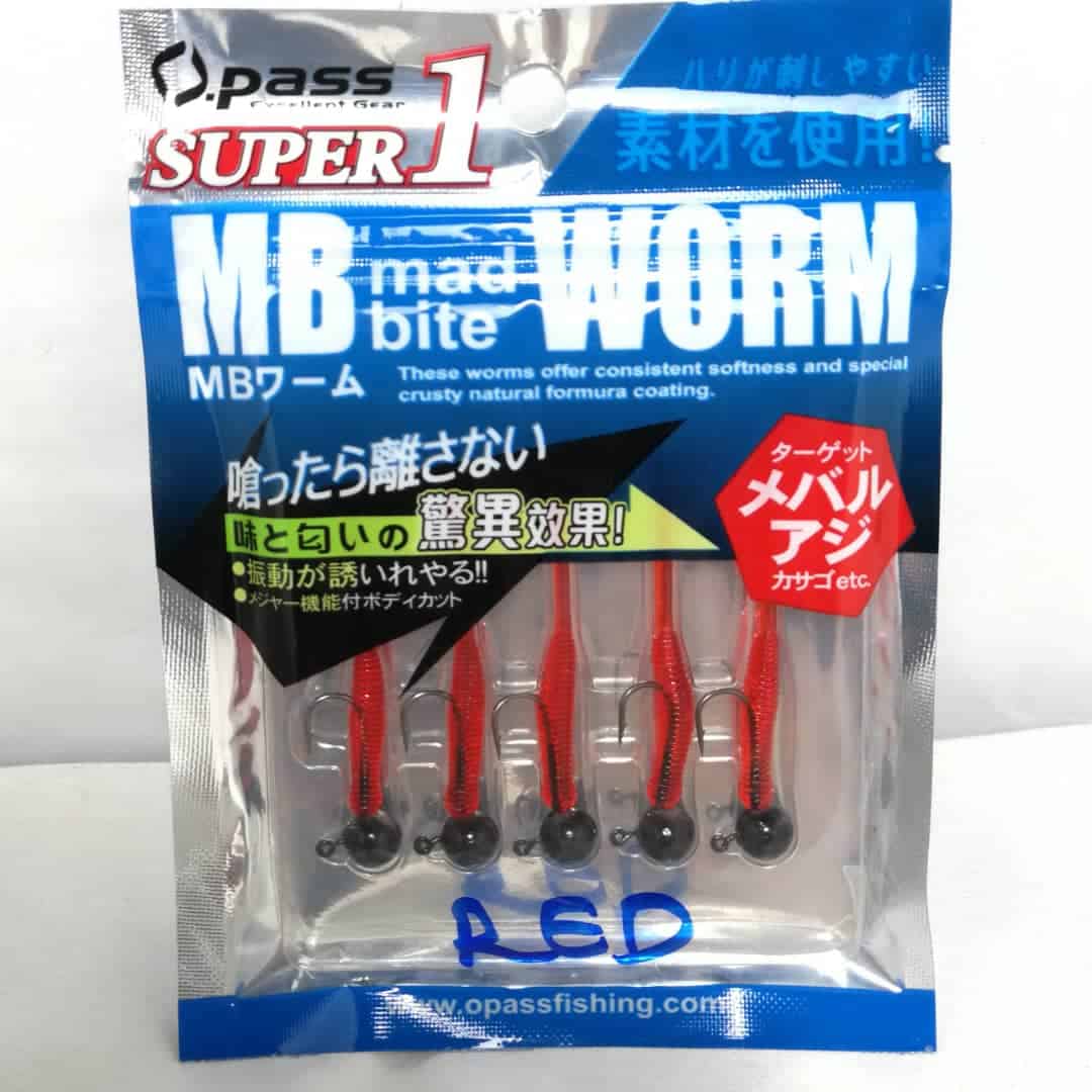 OPASS MAD BITE WORM WITH JIG HEAD 1.5g - SUG