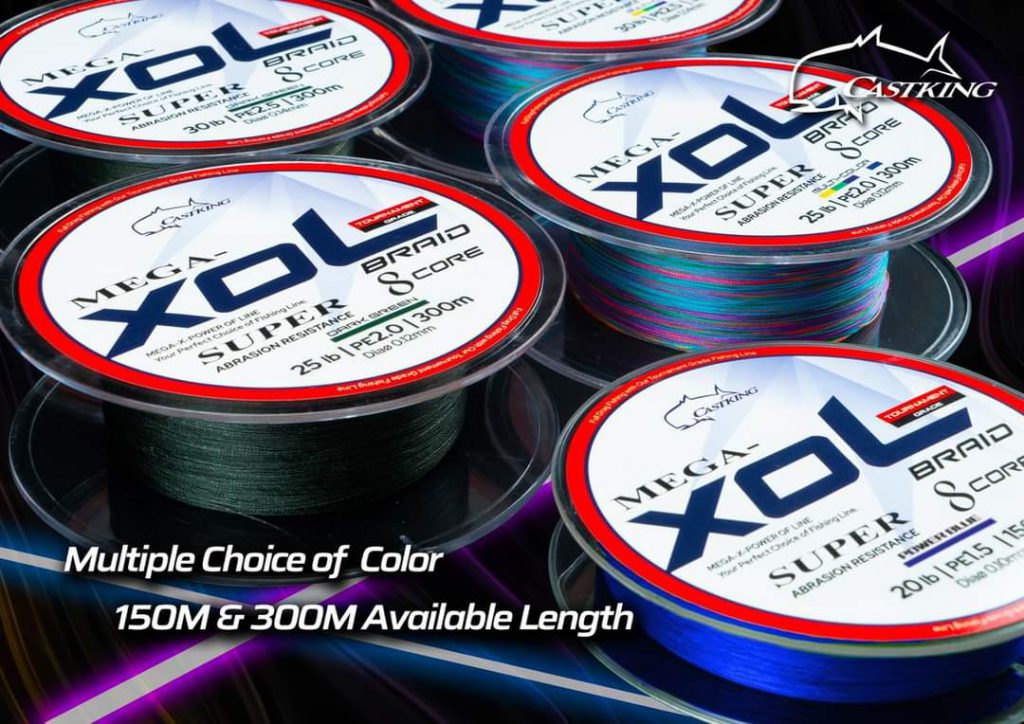 BRAIDED LINE, CASTKING MEGA-X PE BRAID (150M) FLASH YELLOW - SUG