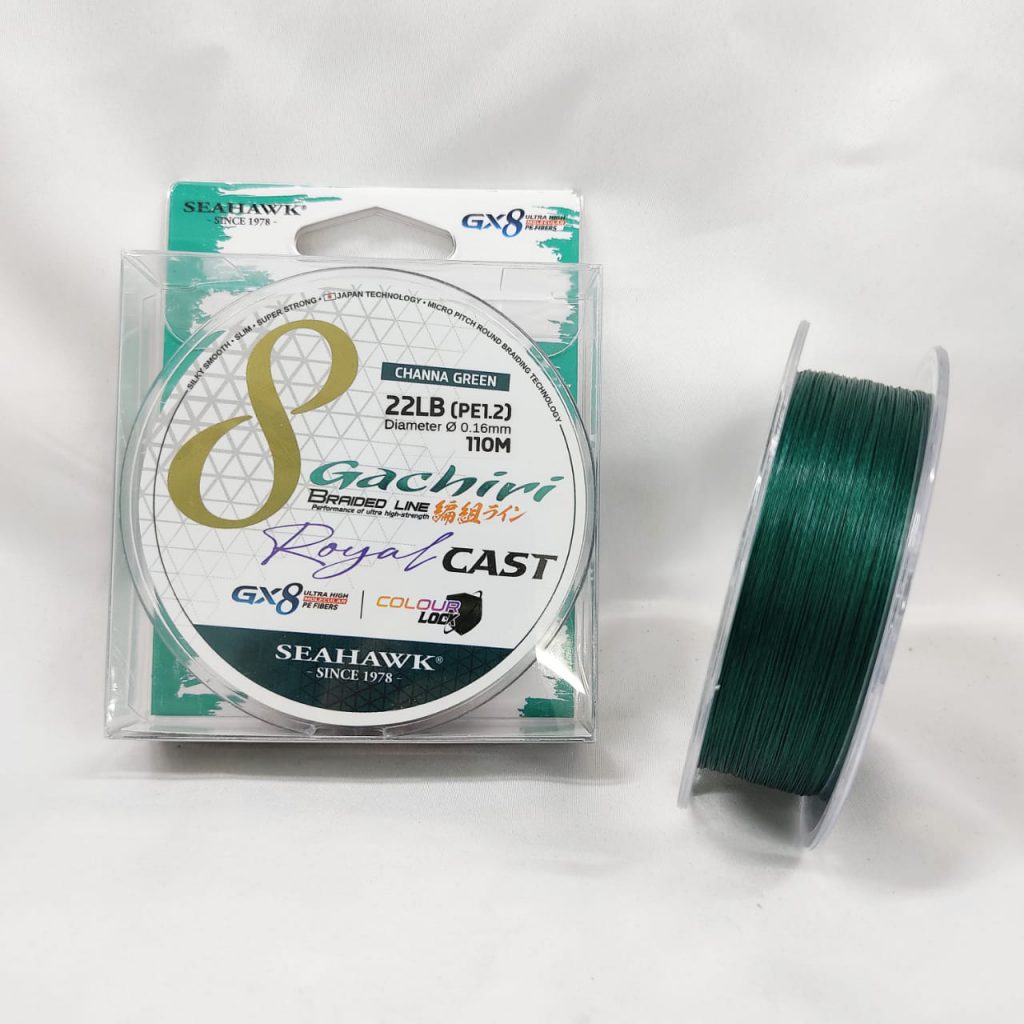 BRAIDED LINE,SEAHAWK GACHIRI 8X ROYAL CAST (110M) CHANNA GREEN – SUG