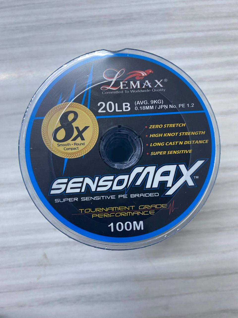 BRAID LINE ,LEMAX SENSOMAX X8 BLUE 100M - SUG