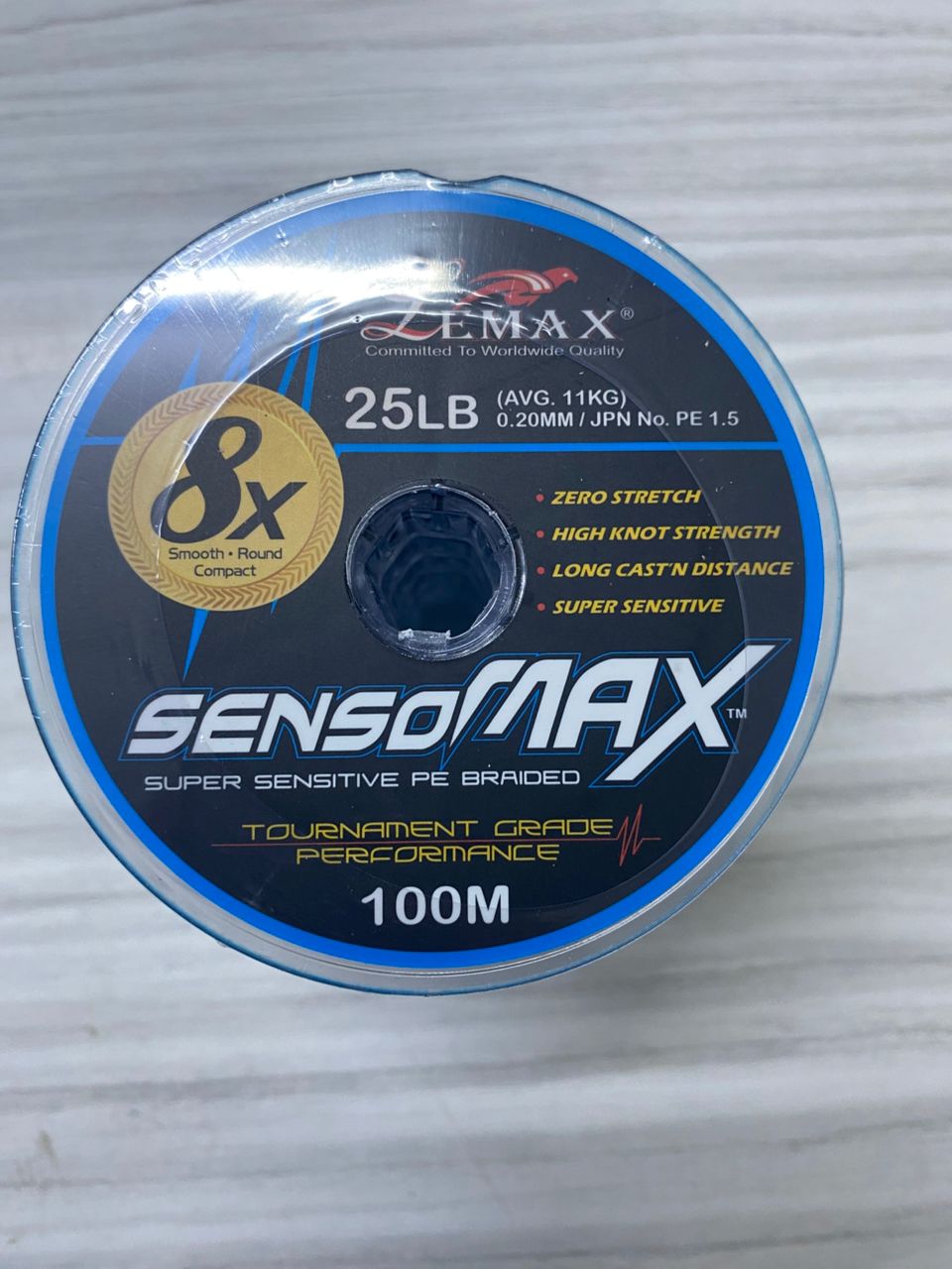 BRAID LINE ,LEMAX SENSOMAX X8 BLUE 100M - SUG